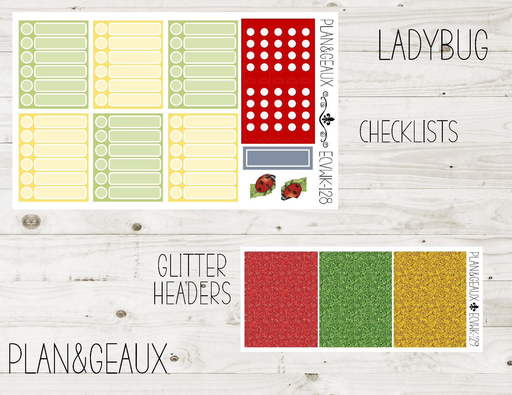 Ladybug Weekly Planner Kit, Ladybug Weekly Planner Stickers, Ladybugs ...
