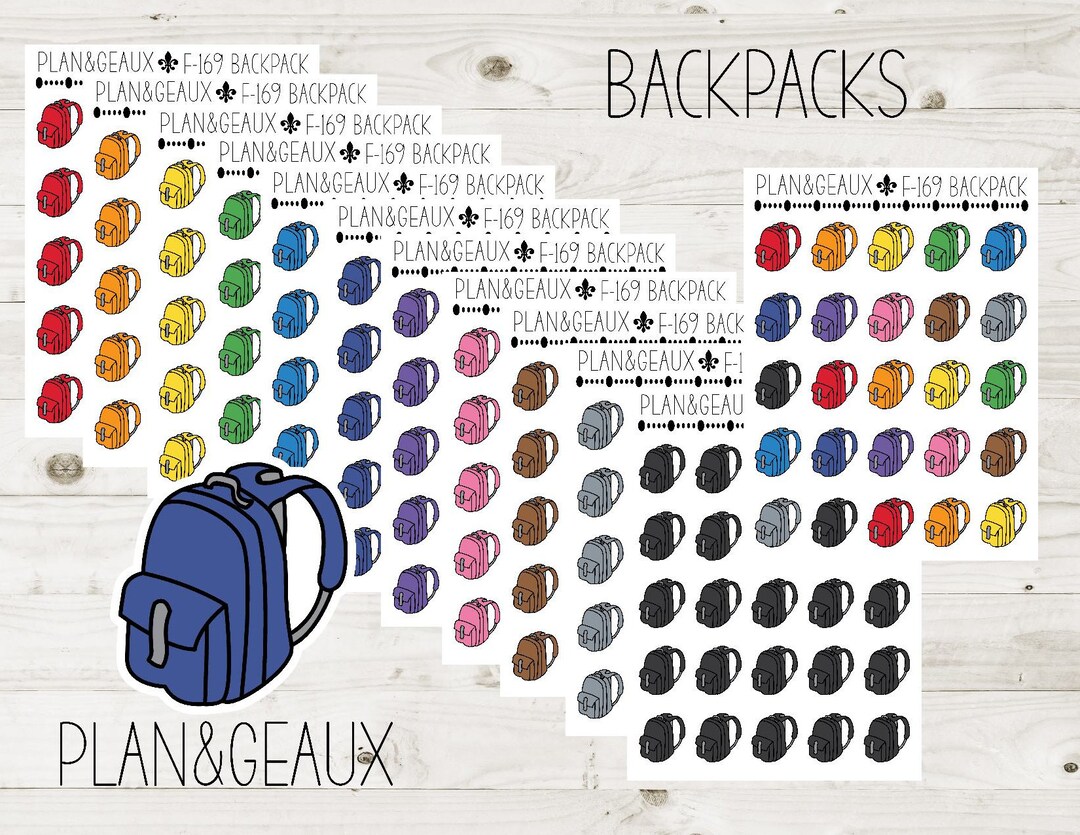 Backpack Stickers, School Backpack Stickers, School Sticker, Rainbow ...