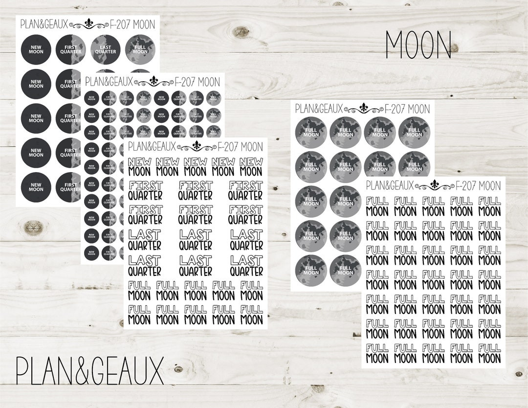 Moon Phases Planner Stickers Moon Phase Planner Stickers - Etsy