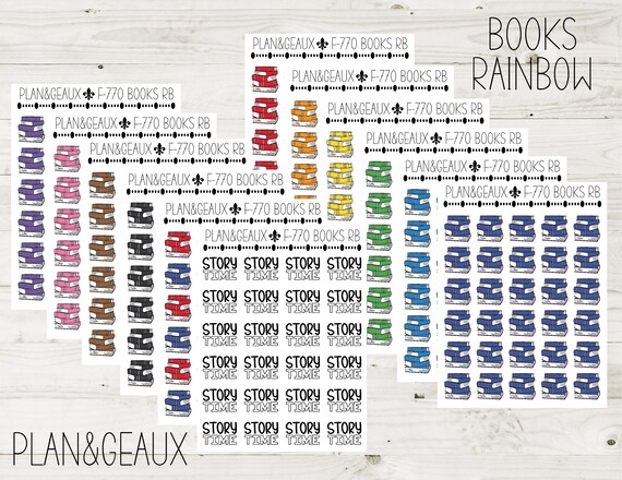 Books Stickers Reading Stickers Stack of Books Sticker | Etsy