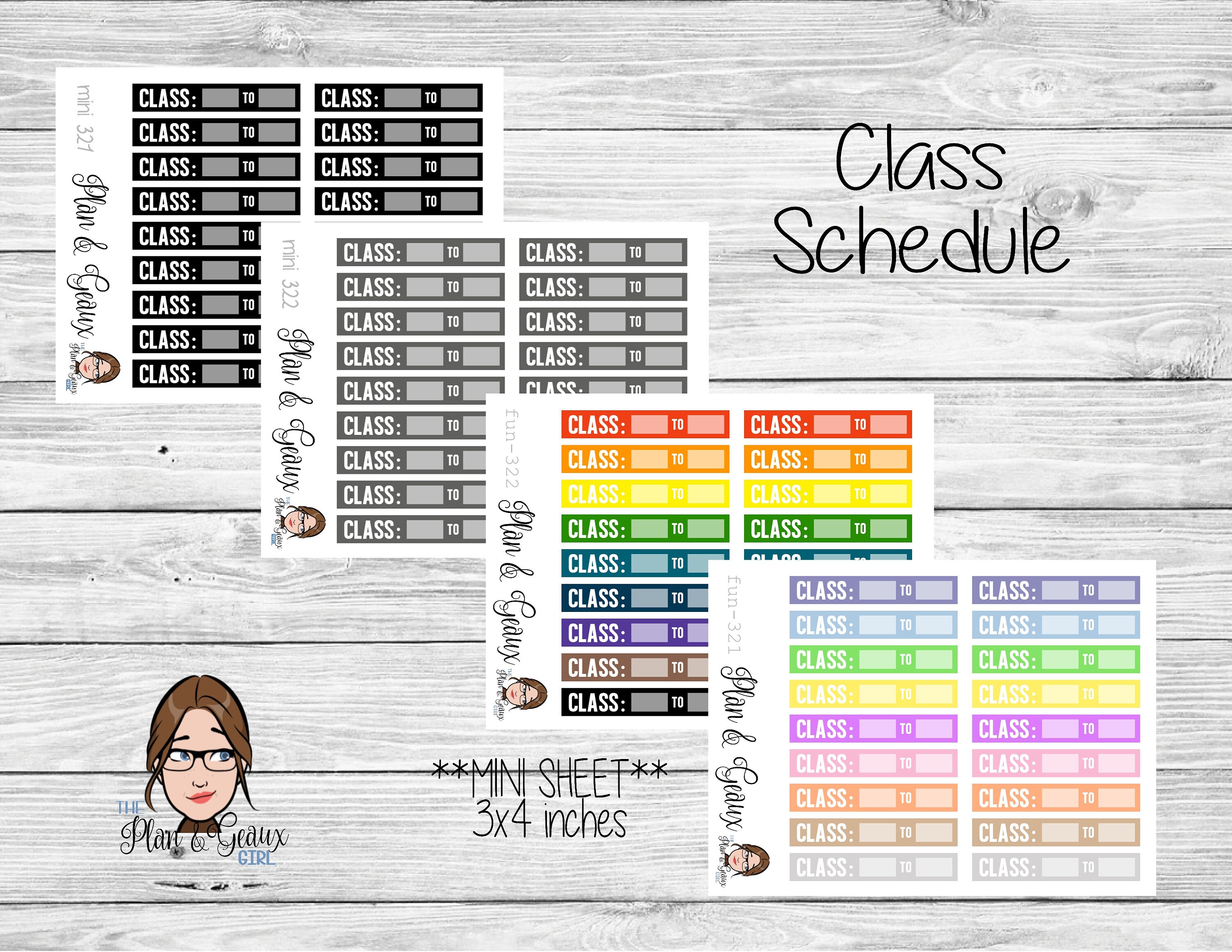 School Class Schedule Planner Sticker Class Time Checklist | Etsy