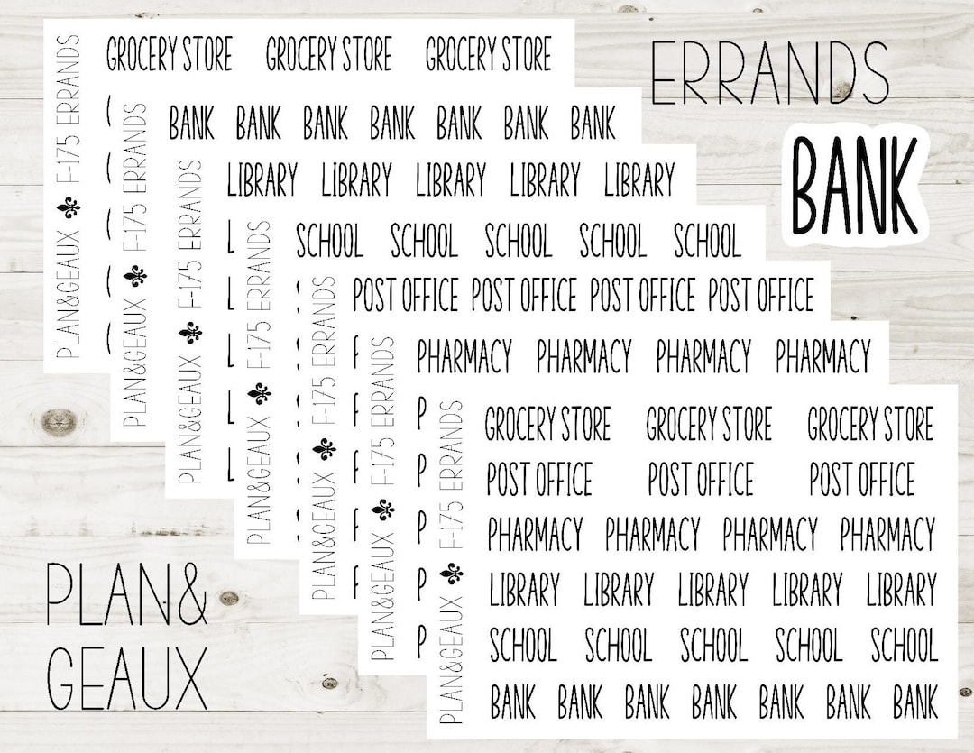 Errands Stickers, Post Office Stickers, Bank Stickers, Pharmacy ...