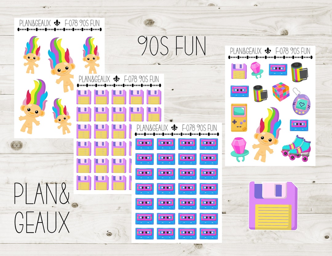 90s Fun Planner Stickers, 90s Stickers, 80s Stickers, Retro Fun ...