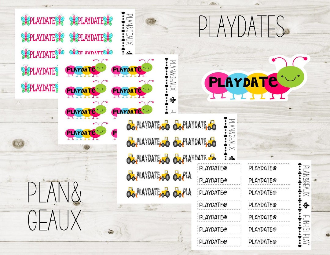 Playdate Planner Stickers, Play Time Stickers, Happy Planner Sticker ...