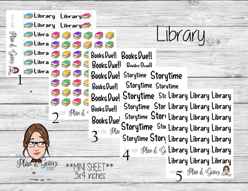 Library Planner Stickers Library Day Stickers Summer Reading | Etsy