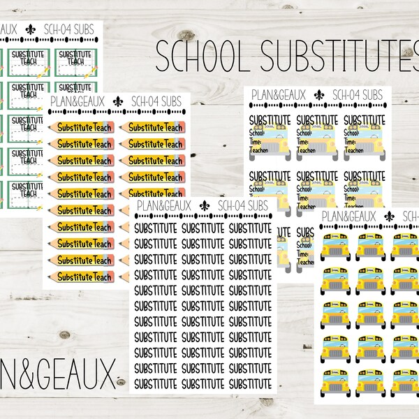 Substitute Planner Stickers - Etsy