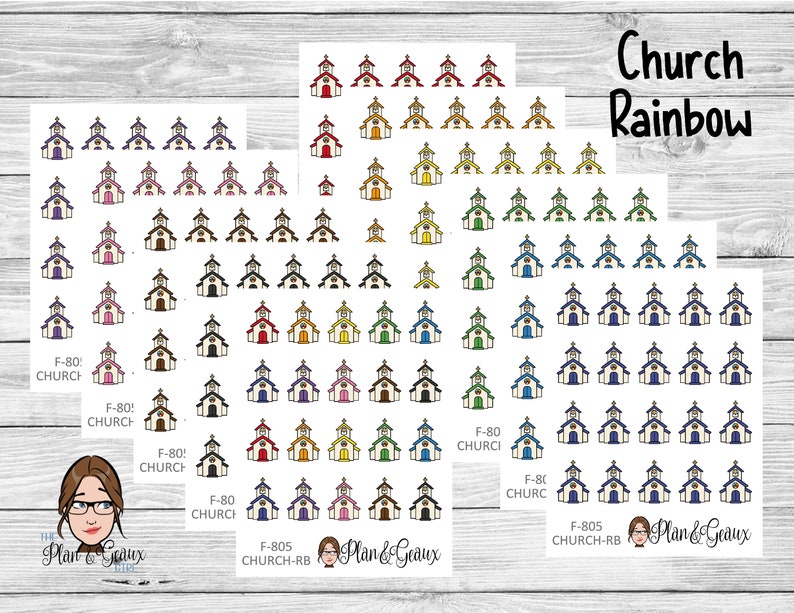 Church Stickers Church House Stickers Faith Sticker Rainbow | Etsy