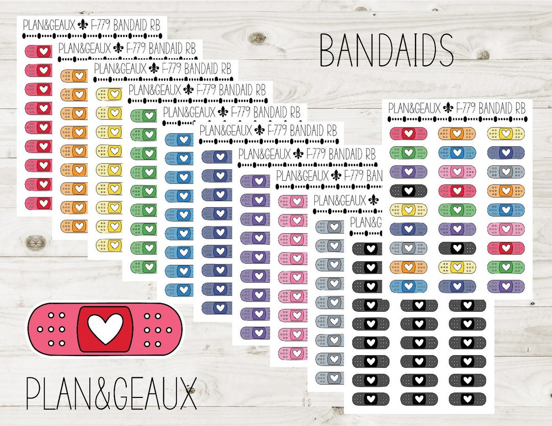 Bandaids Stickers, Bandage Stickers, Medical Health Sticker, Rainbow ...