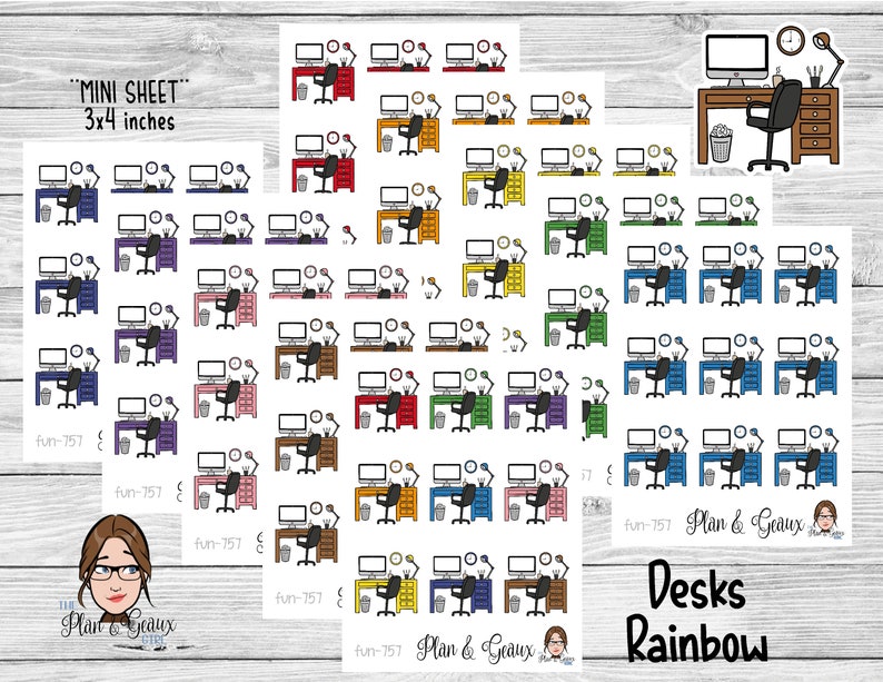 Desks Planner Stickers Rainbow Desks Stickers Desk Stickers - Etsy New ...