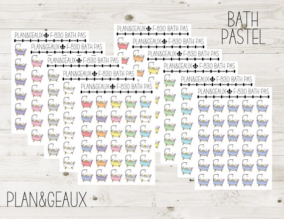 Bath Stickers Bubble Bath Stickers Self Care Sticker Pastel - Etsy