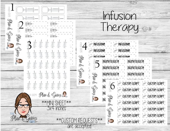 Infusion Therapy Planner Stickers Immunization Shots Planner - Etsy