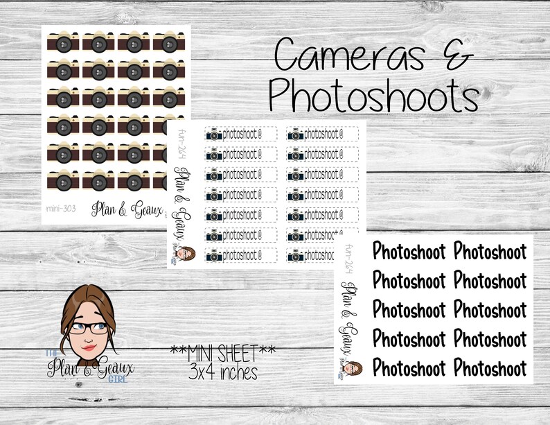 Camera Planner Stickers Photography Stickers Photoshoot - Etsy
