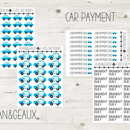 Car Payment Planner Stickers New Car Savings Planner - Etsy