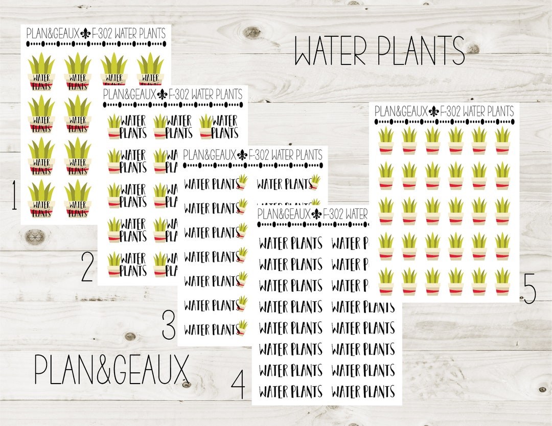 Water Plants Stickers, Water Plants Reminders, Bullet Journal, Bujo ...
