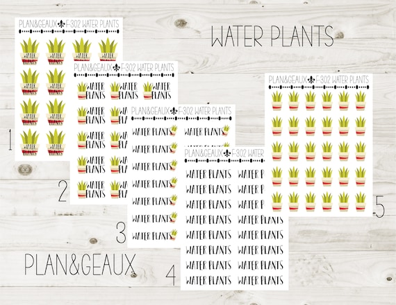 Water Plants Stickers Water Plants Reminders Bullet Journal | Etsy