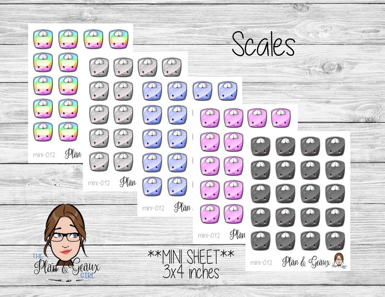 Scales Planner Stickers MINI Sheets Weight Scales Stickers - Etsy