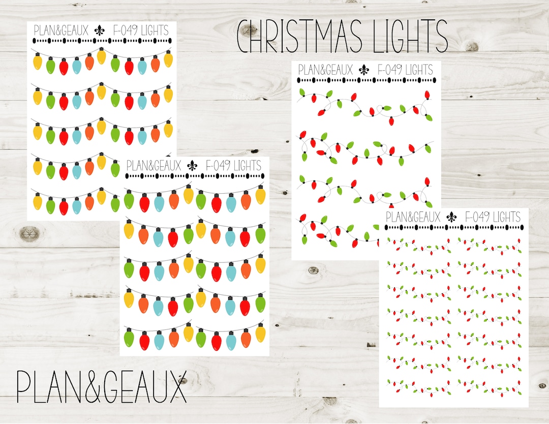 Christmas Lights Stickers, Christmas Stickers, Christmas Dividers ...