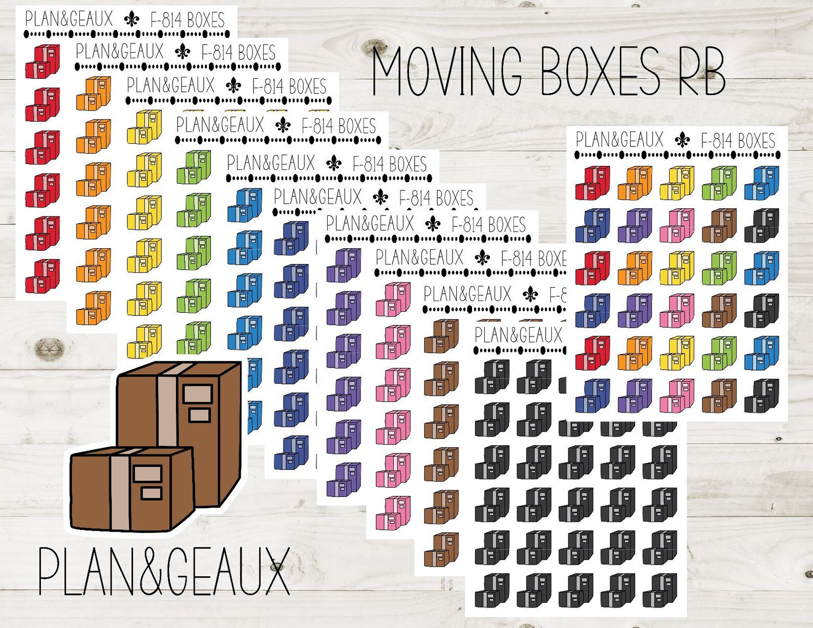 Boxes Stickers, Moving Stickers, Box Sticker, Rainbow Colors, Bullet ...