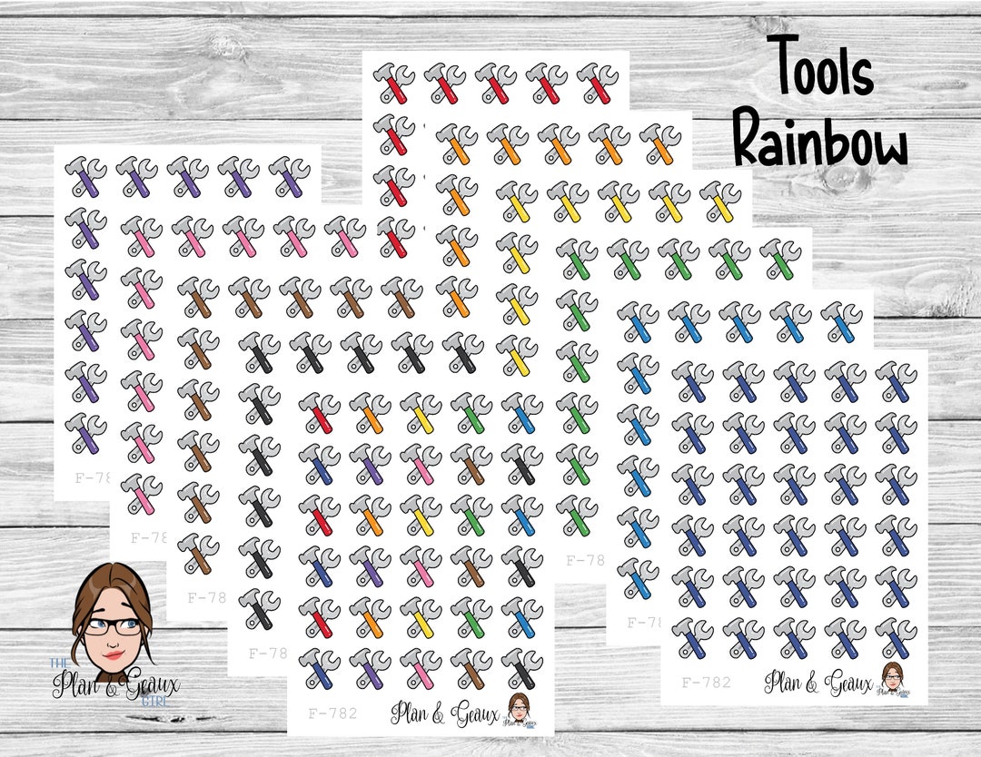 Tools Stickers DIY Stickers Remodel Stickers Rainbow - Etsy