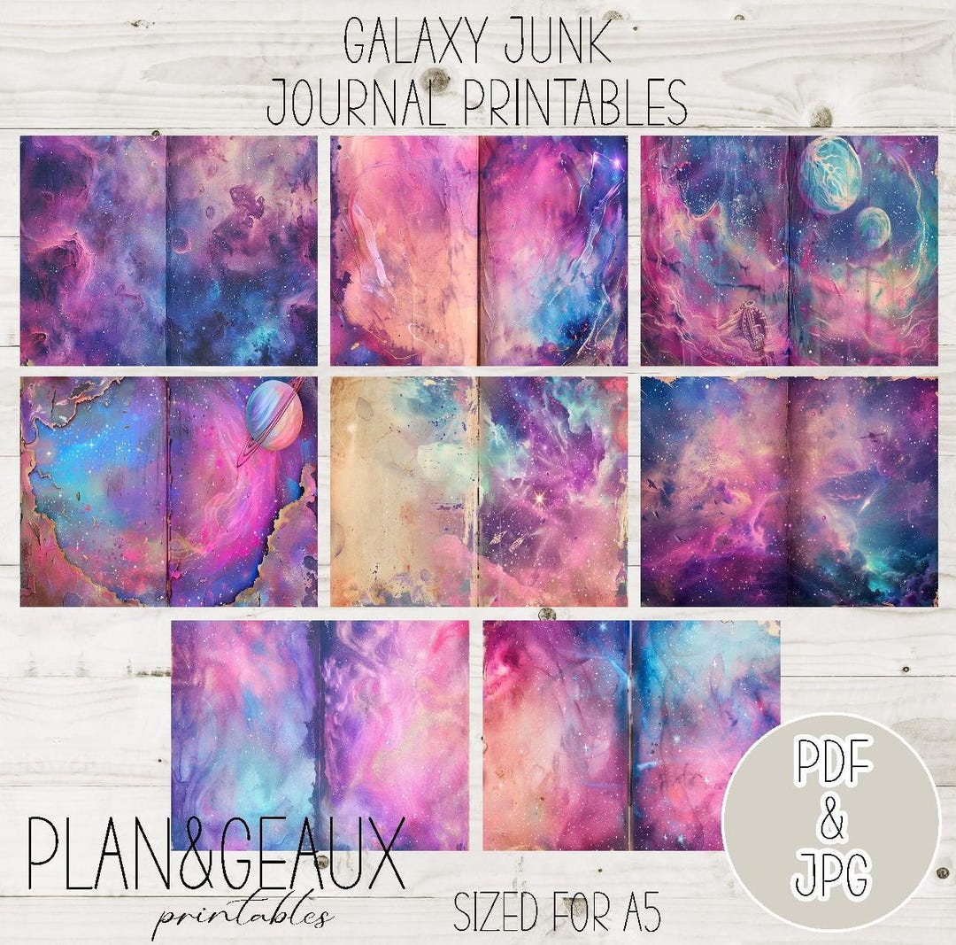 PRINTABLE JUNK JOURNAL Pages, Galaxy Junk Journal Pages, Galaxy ...