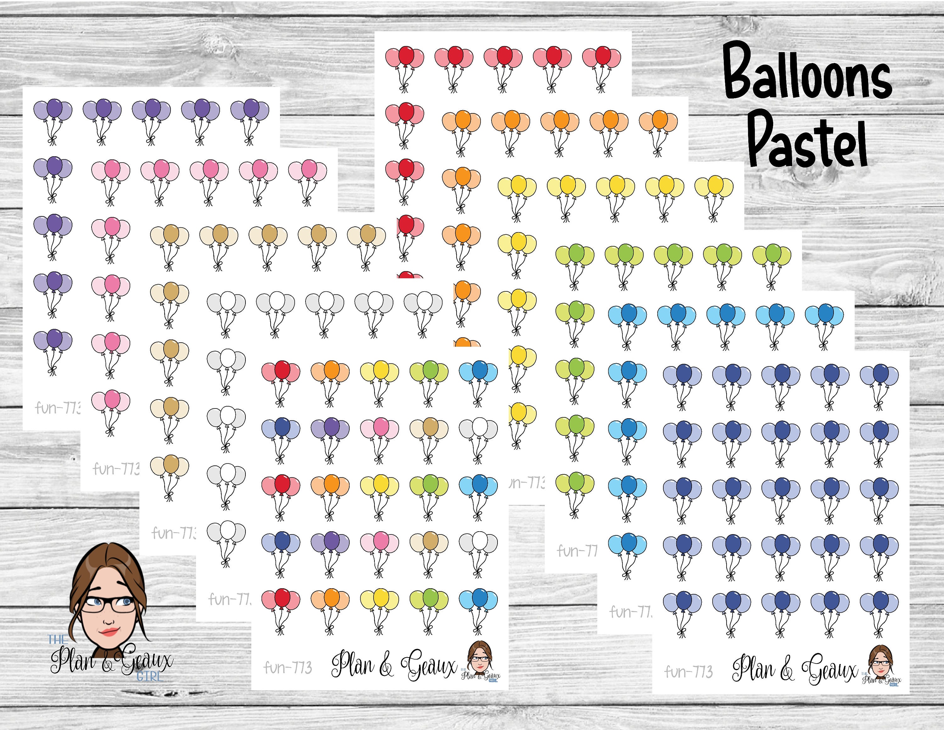 Balloons Stickers Celebration Balloon Stickers Birthday | Etsy