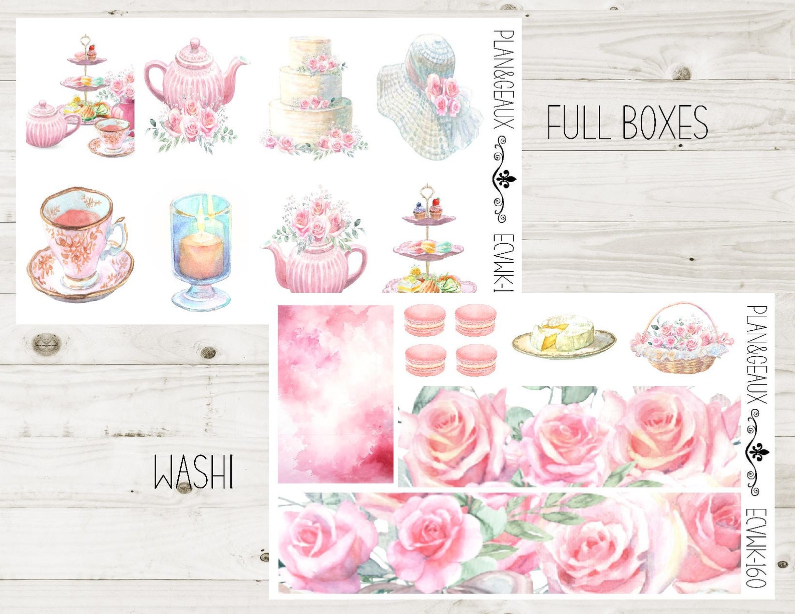 Tea Party Weekly Kit Planner Stickers, Tea Stickers, Weekly Planner ...