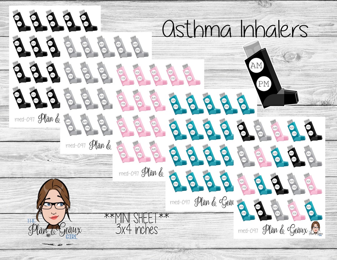 Asthma Inhaler Planner Stickers Asthma Stickers Tracker - Etsy