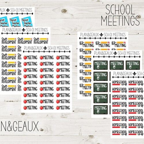School Meetings Staff Development Stickers Homeschool Co-op - Etsy
