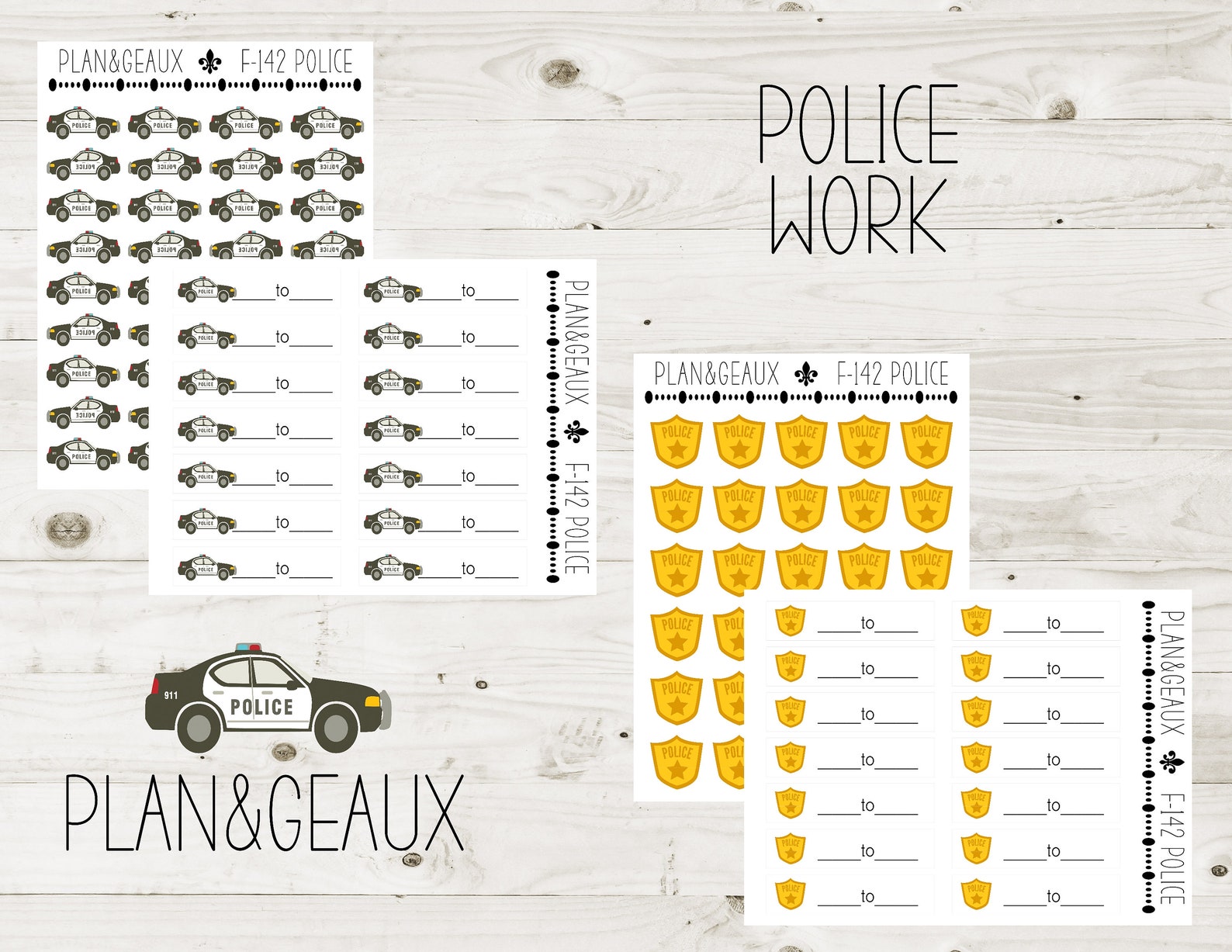 Police Work Schedule Planner Stickers Police Work Stickers - Etsy