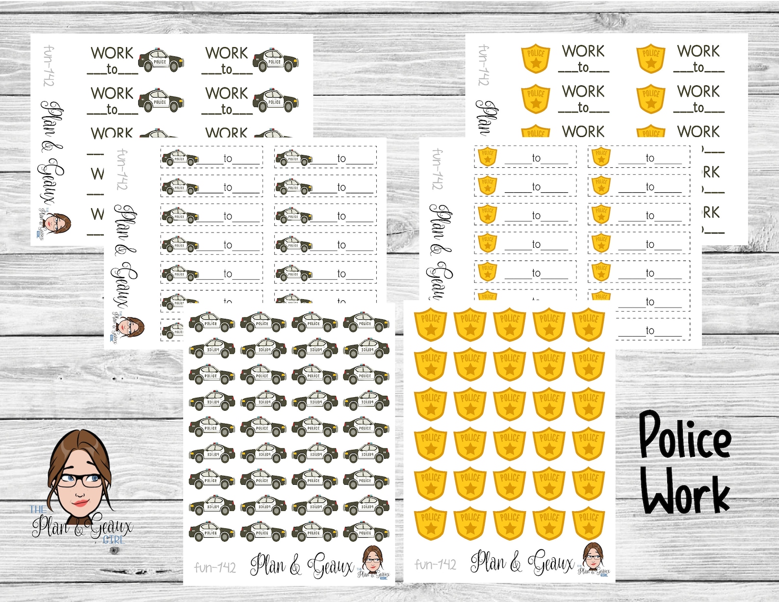 Police Work Schedule Planner Stickers Police Work Stickers | Etsy