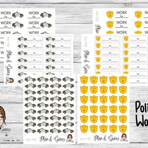 Police Work Schedule Planner Stickers Police Work Stickers | Etsy