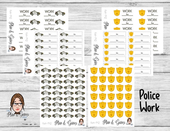 Police Work Schedule Planner Stickers Police Work Stickers | Etsy