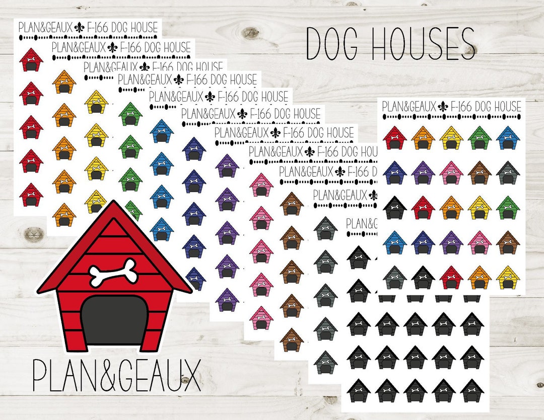 Dog House Stickers, Dog Stickers, Dog Care Sticker, Rainbow Colors ...