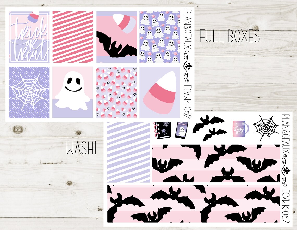 Going Batty Weekly Kit Planner Stickers, Halloween Weekly Stickers ...