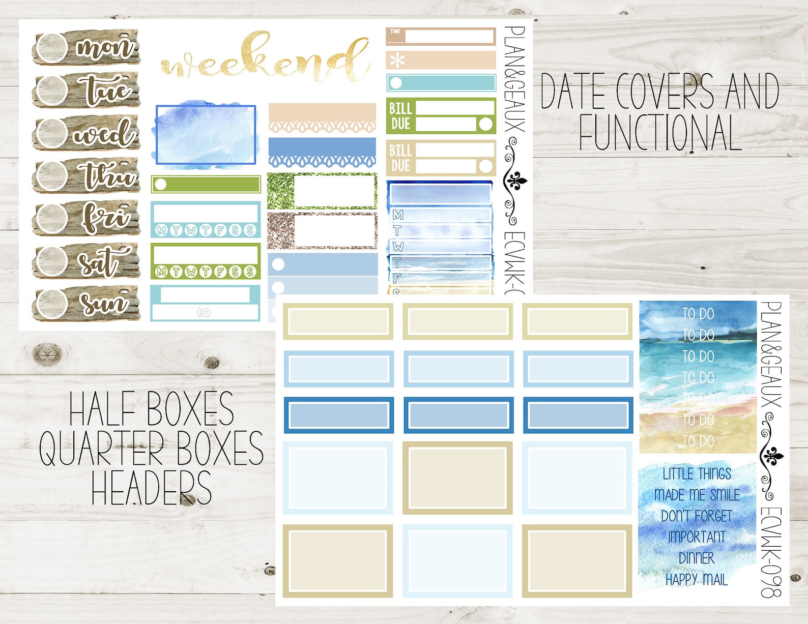 Take Me to the Sea Weekly Planner Kit Ocean Planner Stickers - Etsy