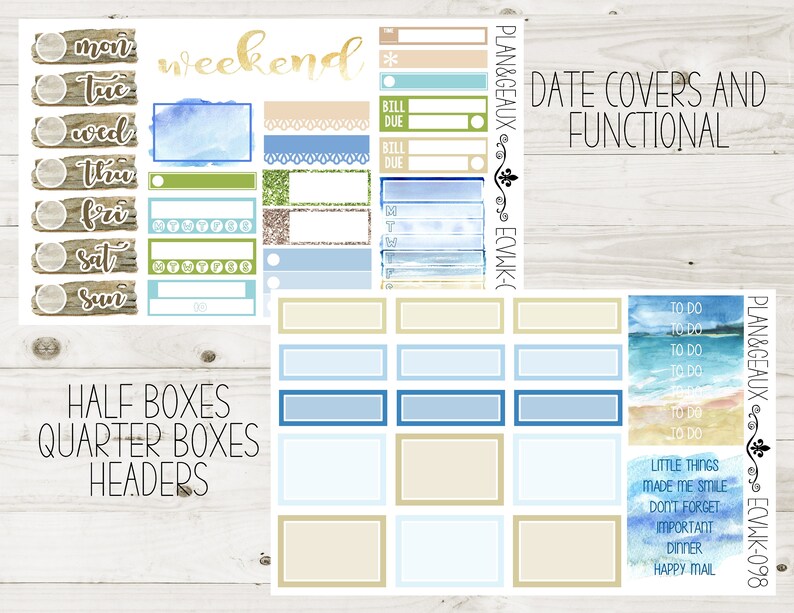 Take Me to the Sea Weekly Planner Kit, Ocean Planner Stickers ...