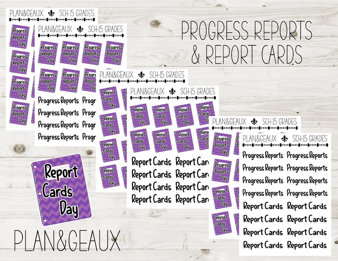 Grade Reports Planner Stickers, Report Cards, School Planner Stickers ...