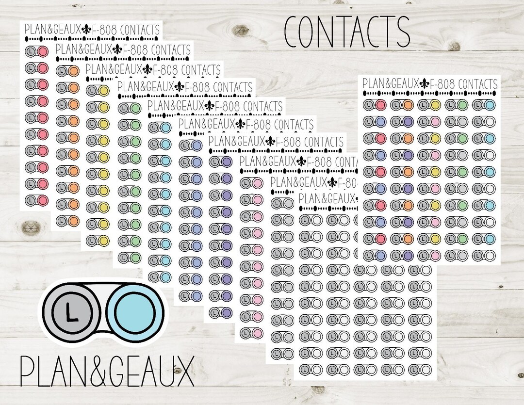 Contact Lens Stickers, Contacts Stickers, Eye Care Sticker, Pastel ...