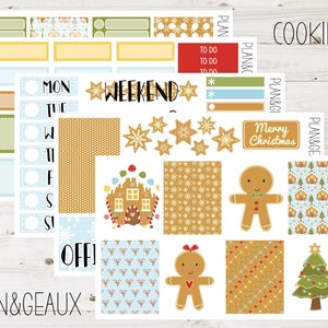 Gingerbread Weekly Kit, Planner Stickers, Christmas Cookies Weekly ...