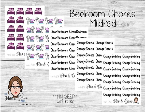 Moody Mildred Bedroom Chores Change Sheets Planner Stickers - Etsy