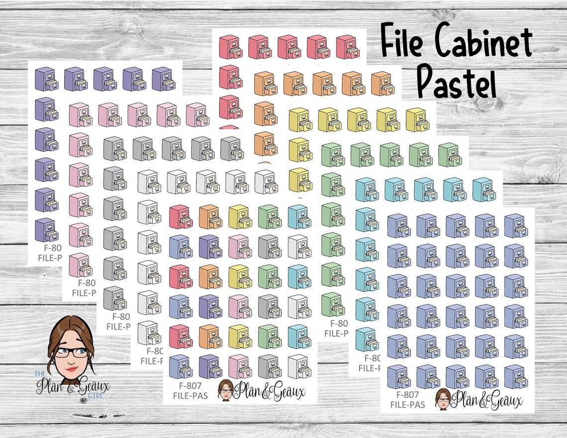 Filing Cabinet Stickers File Stickers Organize Sticker | Etsy