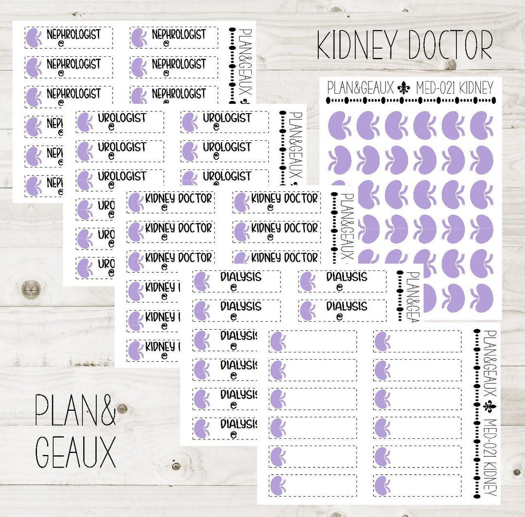 Kidney Doctor Appointments, Nephrologist Planner Stickers, Urologist ...