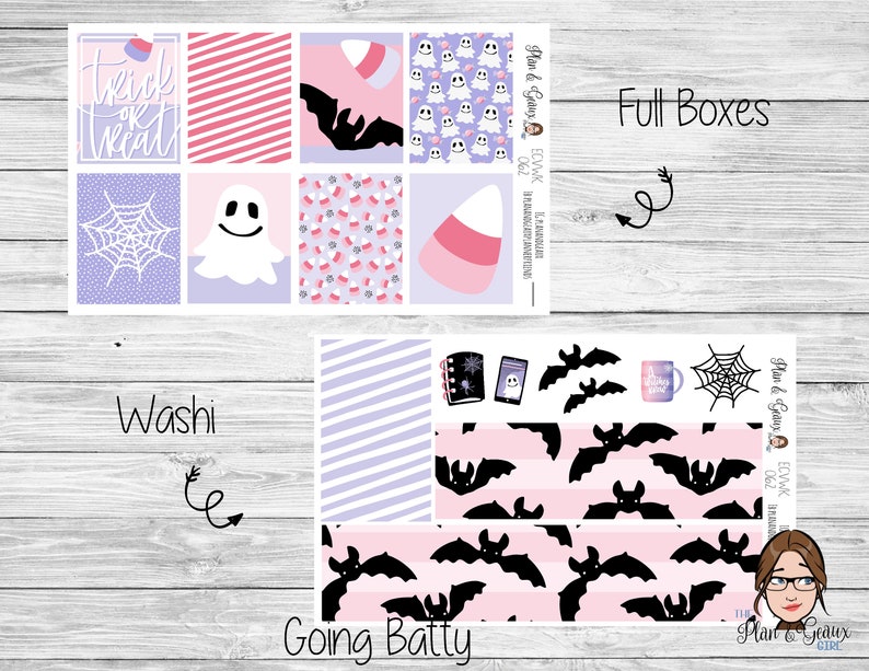 Going Batty Weekly Kit Planner Stickers Halloween Weekly | Etsy