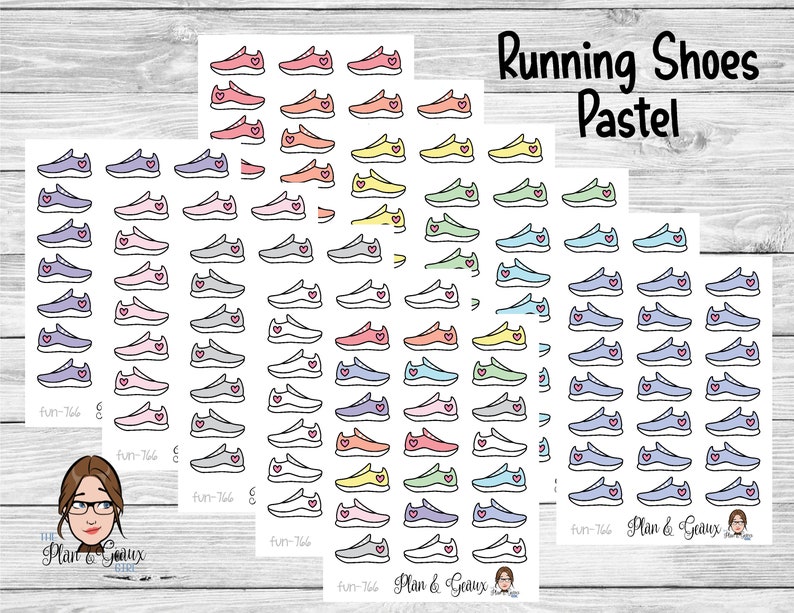 Running Shoes Planner Stickers Jogging Stickers Steps - Etsy
