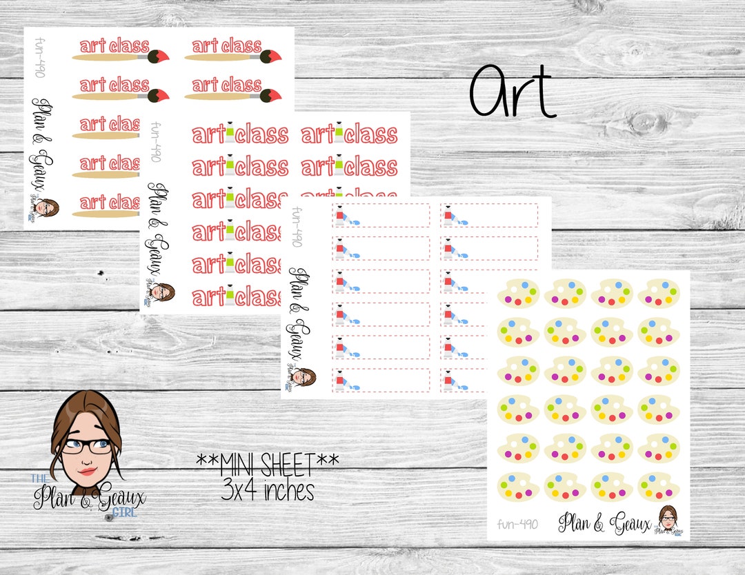 Art Class Planner Stickers Art Lessons Planner Stickers - Etsy