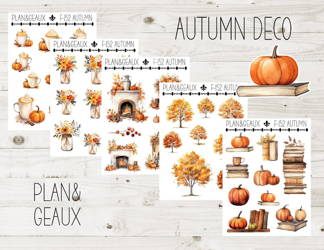 Fall Autumn Deco Planner Stickers, Fall Planner Stickers, Autumn ...