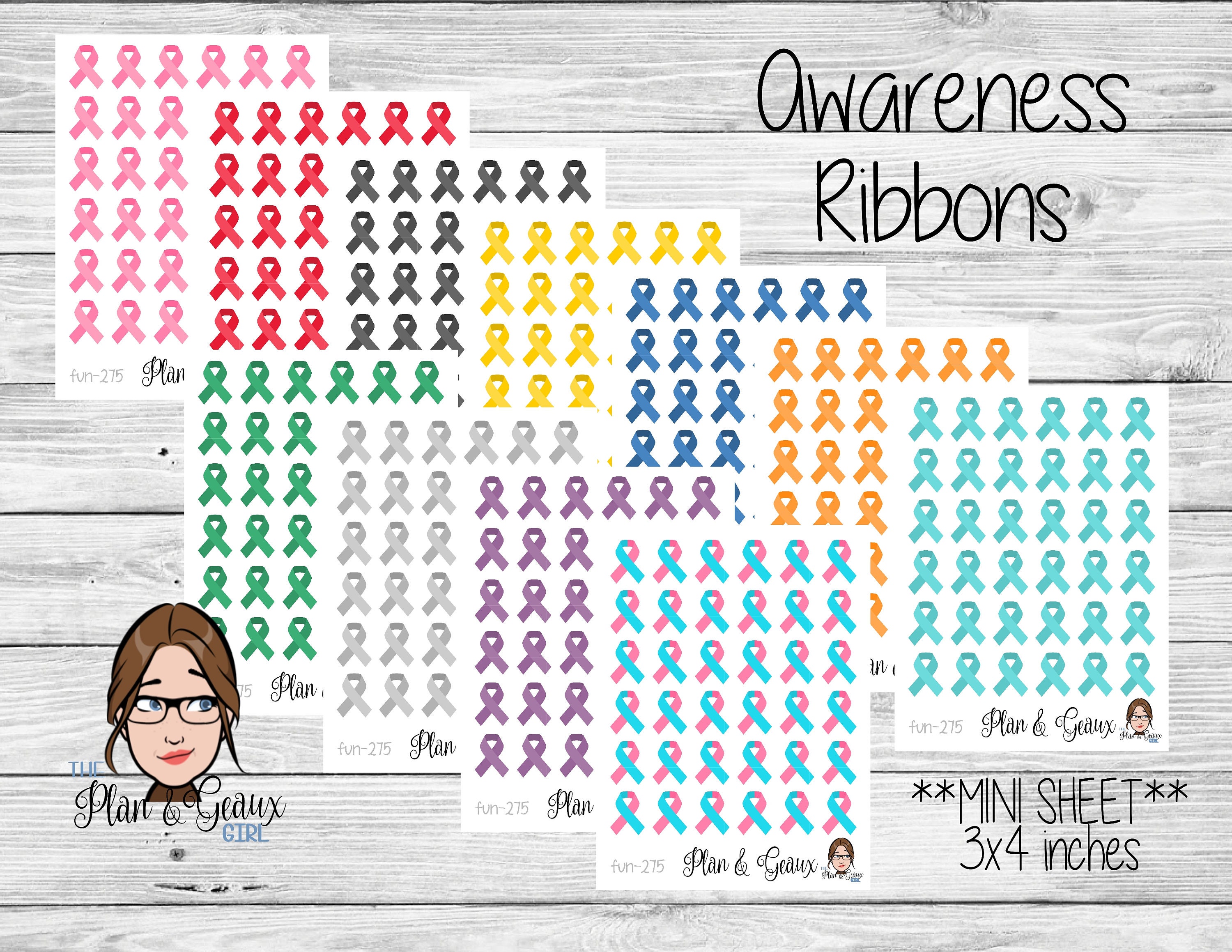 Awareness Ribbon Planner Stickers Awareness Ribbon Stickers - Etsy