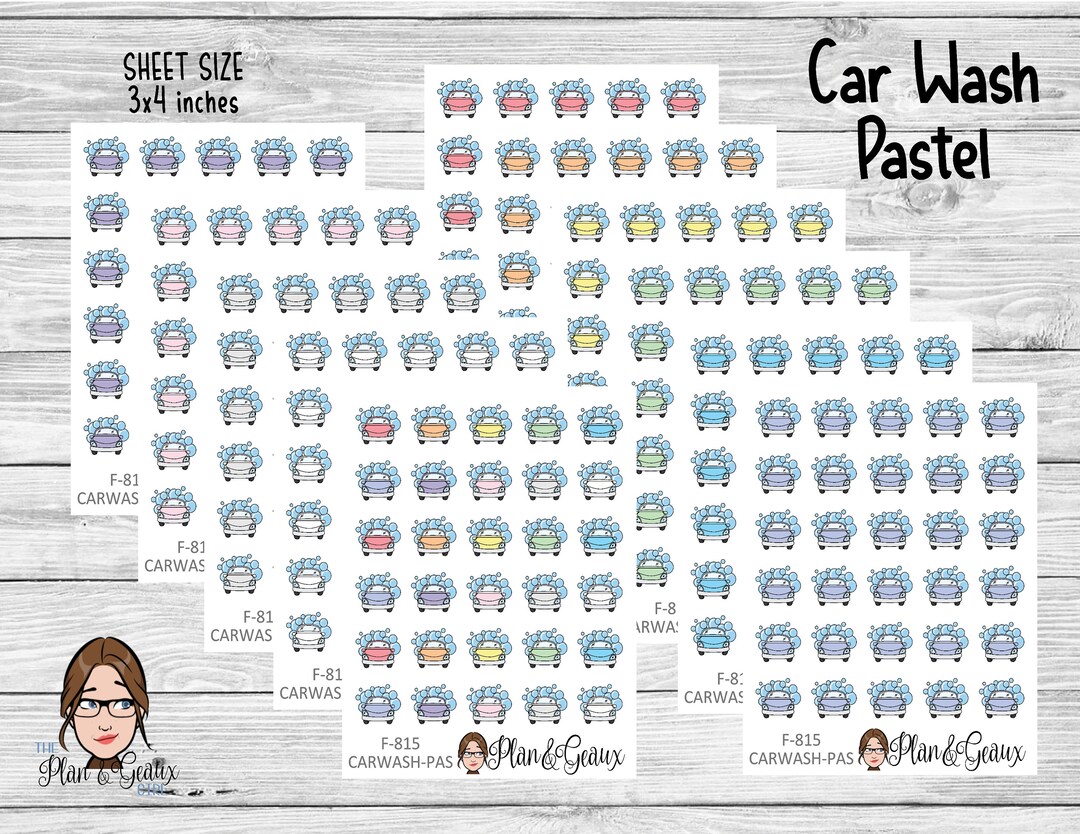 Car Wash Stickers Wash Car Stickers Carwash Sticker Pastel - Etsy