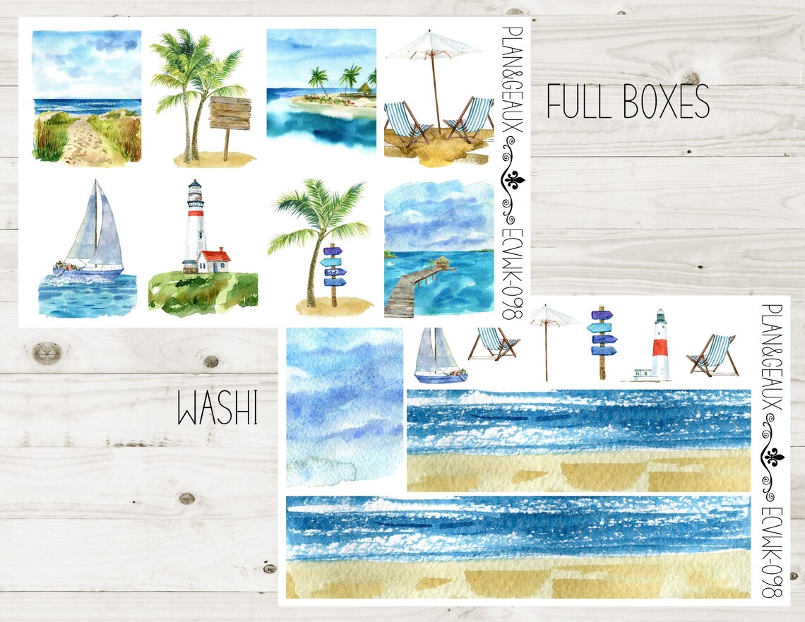 Take Me to the Sea Weekly Planner Kit Ocean Planner Stickers - Etsy