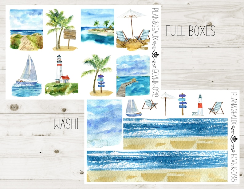 Take Me to the Sea Weekly Planner Kit, Ocean Planner Stickers ...